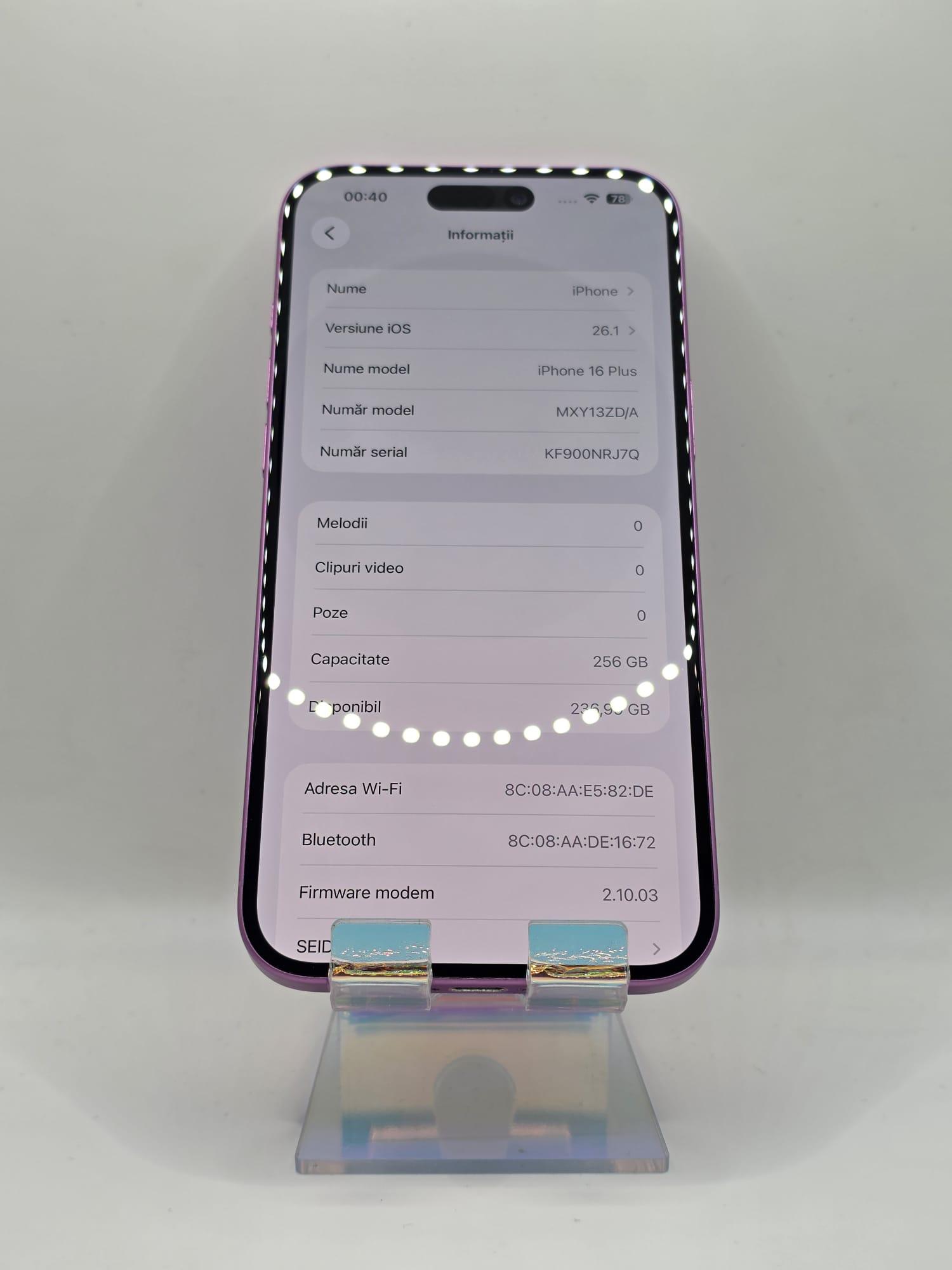 Iphone 16 Plus, MEM 256GB, RAM 8 GB, Pink, Amanet Doamna Ghica, Cod ...