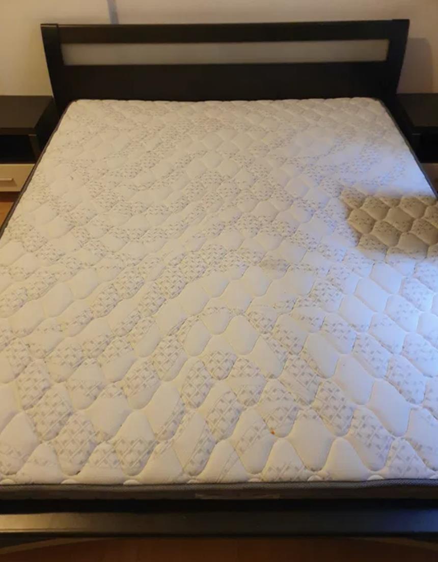 Saltea Mobexpert Diamond Hard, pat dublu cu somiera si 2 noptiere ...